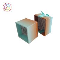 China Small Cardboard Jewelry Gift Boxes With Bowknot Gold Foil Stamping for sale