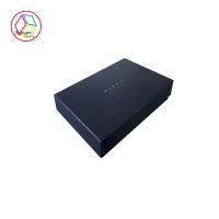 China Navy Jewelry Paper Gift Box with Gold Foil Stamping Custom Size 8x8x3cm for sale