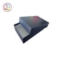 China Navy Jewelry Paper Gift Box with Gold Foil Stamping Custom Size 8x8x3cm for sale