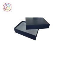 China Navy Jewelry Paper Gift Box with Gold Foil Stamping Custom Size 8x8x3cm for sale