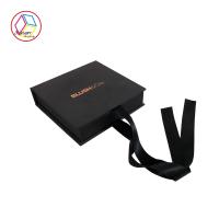 China Foldable Jewelry Paper Gift Box Gold Foil Stamping Silk Insert OEM Service for sale