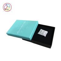 China Lake Blue Jewelry Paper Gift Box Eco Friendly Necklace Packaging with Insert Customizable 500pcs MOQ for sale