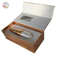 China Gold Color Cosmetic Gift Box with Plastic Insert Customizable Packaging for Makeup for sale