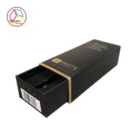 China Sliding Drawer Gift Boxes Black Color Raw Material Embossing Finishing for sale
