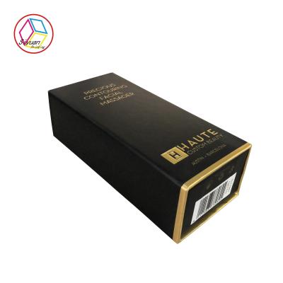 China Sliding Drawer Gift Boxes Black Color Raw Material Embossing Finishing for sale
