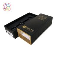 China Sliding Drawer Gift Boxes Black Color Raw Material Embossing Finishing for sale