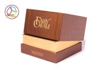 China Brown Cosmetic Gift Box , High End Beauty Box Recyclable Feature for sale