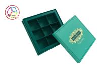 China Custom Empty Chocolate Gift Boxes Green CMYK Pantone Printing Food Safe Paper Packaging for sale