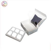 China Custom Single Mini Cupcake Boxes Embossed Glossy Lamination 500pcs MOQ for sale