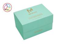 China Personalized Perfume Beauty Box Green Color Rectangle Shape Coated Paper for sale
