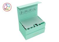 China Personalized Perfume Beauty Box Green Color Rectangle Shape Coated Paper for sale