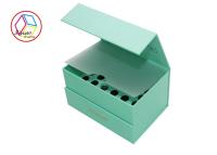 China Personalized Perfume Beauty Box Green Color Rectangle Shape Coated Paper for sale