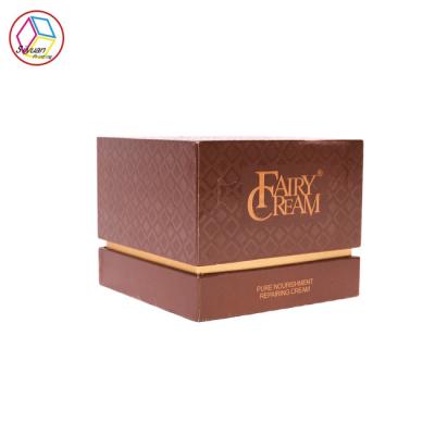 China Brown Cosmetic Gift Box , High End Beauty Box Recyclable Feature for sale