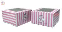 China Foldable Customized Colorful Paper Cupcake Boxes Made of Ivory Board for sale