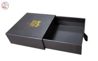 China Custom Black Cardboard Gift Box 10x10x5 cm with Gold Hot Stamping Craft for sale