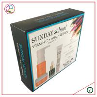 China Four Color Printing Black Cosmetic Gift Box Soft Touch Lamination for sale