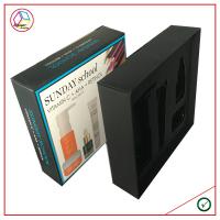 China Four Color Printing Black Cosmetic Gift Box Soft Touch Lamination for sale