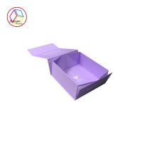 China Foldable Four Color Printing Cardboard Gift Box Solid Purple Color for sale