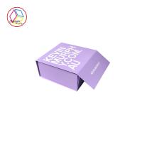 China Foldable Four Color Printing Cardboard Gift Box Solid Purple Color for sale