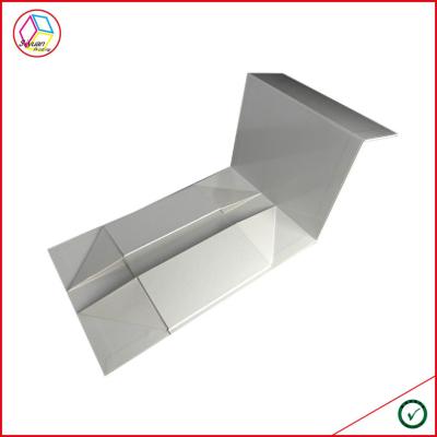 China Ivory Cardboard Foldable Gift Packaging Box With Wrapping Bag for sale