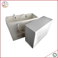 China Ivory Cardboard Foldable Gift Packaging Box With Wrapping Bag for sale