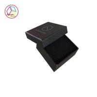 China Silver Foil Matte Varnish Black Jewelry Box With EVA Insert for sale