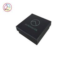China Silver Foil Matte Varnish Black Jewelry Box With EVA Insert for sale