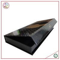 China Gold Foil Black Flip Cosmetic Packaging Box With EVA Insert for sale