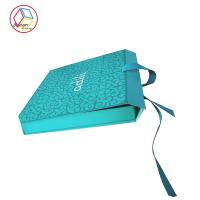 China Full Color Printing Blue Fancy Paper Gift Box Foldable Matte Varnish for sale