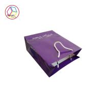 China Ivory Board Printed Paper Bags Varnish Surface With String for sale