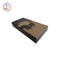 China Custom Rectangle Black Cardboard Makeup Box with EVA Insert 200x150x50mm for sale