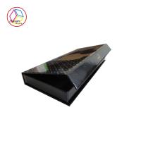 China Custom Rectangle Black Cardboard Makeup Box with EVA Insert 200x150x50mm for sale