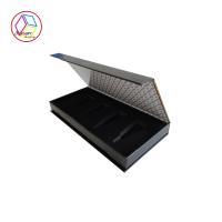 China Custom Rectangle Black Cardboard Makeup Box with EVA Insert 200x150x50mm for sale