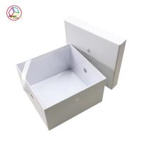 China Present Packaging White Cubic Craft Paper Gift Box With Ribbon Decoration for sale