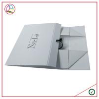 China Foldable Rectangular Rigid Gift Boxes Plastic Coating with Ribbon Decoration 200x150x50mm for sale