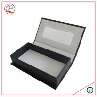 China Custom Small Black Rectangular Craft Paper Gift Box with PVC Window 250gsm for sale
