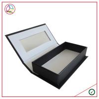 China Custom Small Black Rectangular Craft Paper Gift Box with PVC Window 250gsm for sale