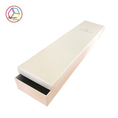 China Luxury Pure White Long Craft Paper Gift Box For Braclet Packaging for sale