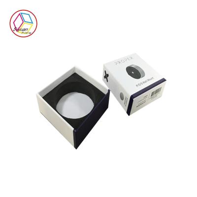 China White Rectangular Cardboard Gift Box with EVA Insert 10x10x5 cm Custom Logo for sale