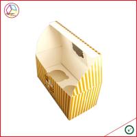 China CMYK Printing White Card Made Paper Cupcake Boxes With Paper Insert for sale
