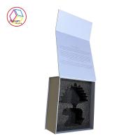 China Matte Grey Silver Foiled Cubic Paper Gift Box 22cm with Pearl Foam Insert for sale