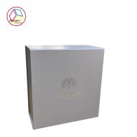 China Matte Grey Silver Foiled Cubic Paper Gift Box 22cm with Pearl Foam Insert for sale