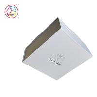 China Matte Grey Silver Foiled Cubic Paper Gift Box 22cm with Pearl Foam Insert for sale
