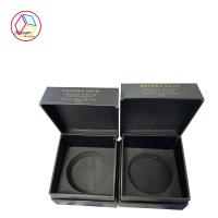 China Gold Foiled Black Two Piece Neck Box for Skin Care Products Package with EVA Insert 200ml for sale