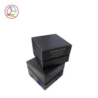 China Gold Foiled Black Two Piece Neck Box for Skin Care Products Package with EVA Insert 200ml for sale