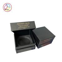 China Gold Foiled Black Two Piece Neck Box for Skin Care Products Package with EVA Insert 200ml for sale
