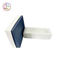 China Textured Art Paper White Jewelry Paper Gift Box Foldable for sale