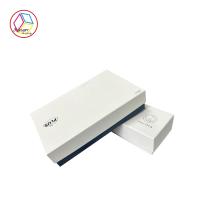 China Textured Art Paper White Jewelry Paper Gift Box Foldable for sale