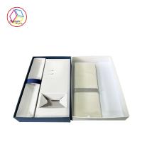 China Textured Art Paper White Jewelry Paper Gift Box Foldable for sale