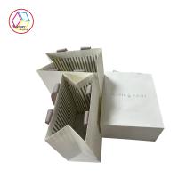 China Custom Eco Friendly Silver Foil Logo Handmade Paper Bags with Ribbon 310x435x280mm for sale